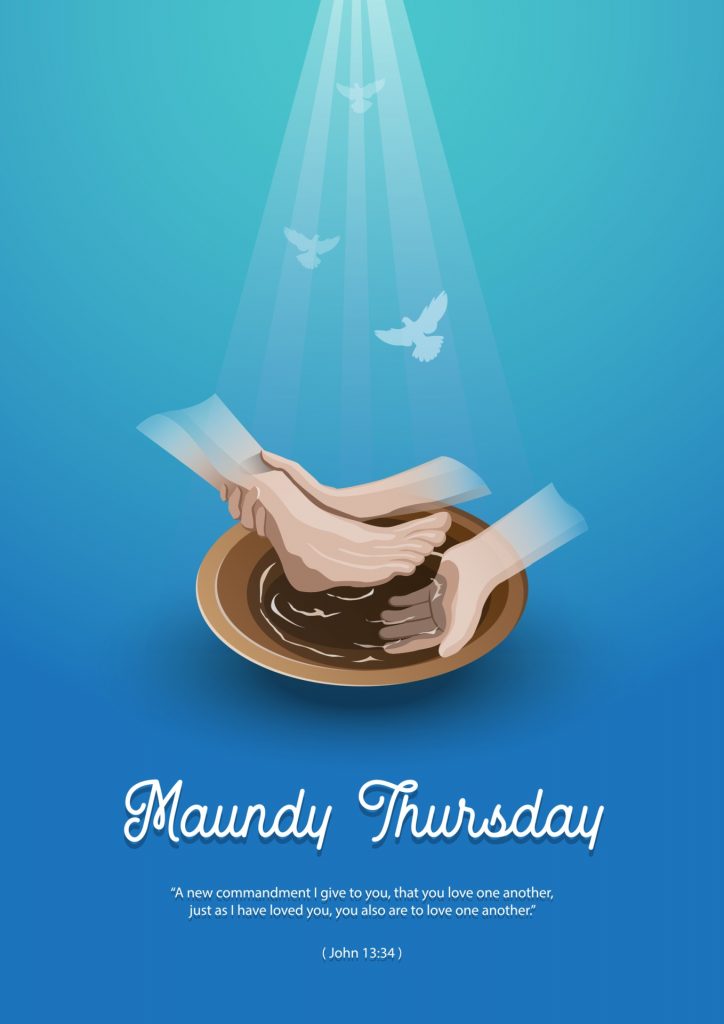 maundy-thursday-with-washing-of-the-feet-vector